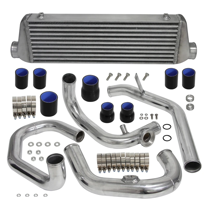Polished Aluminum Front Mount Intercooler & Pipe Kit Fits For Vw Golf ...