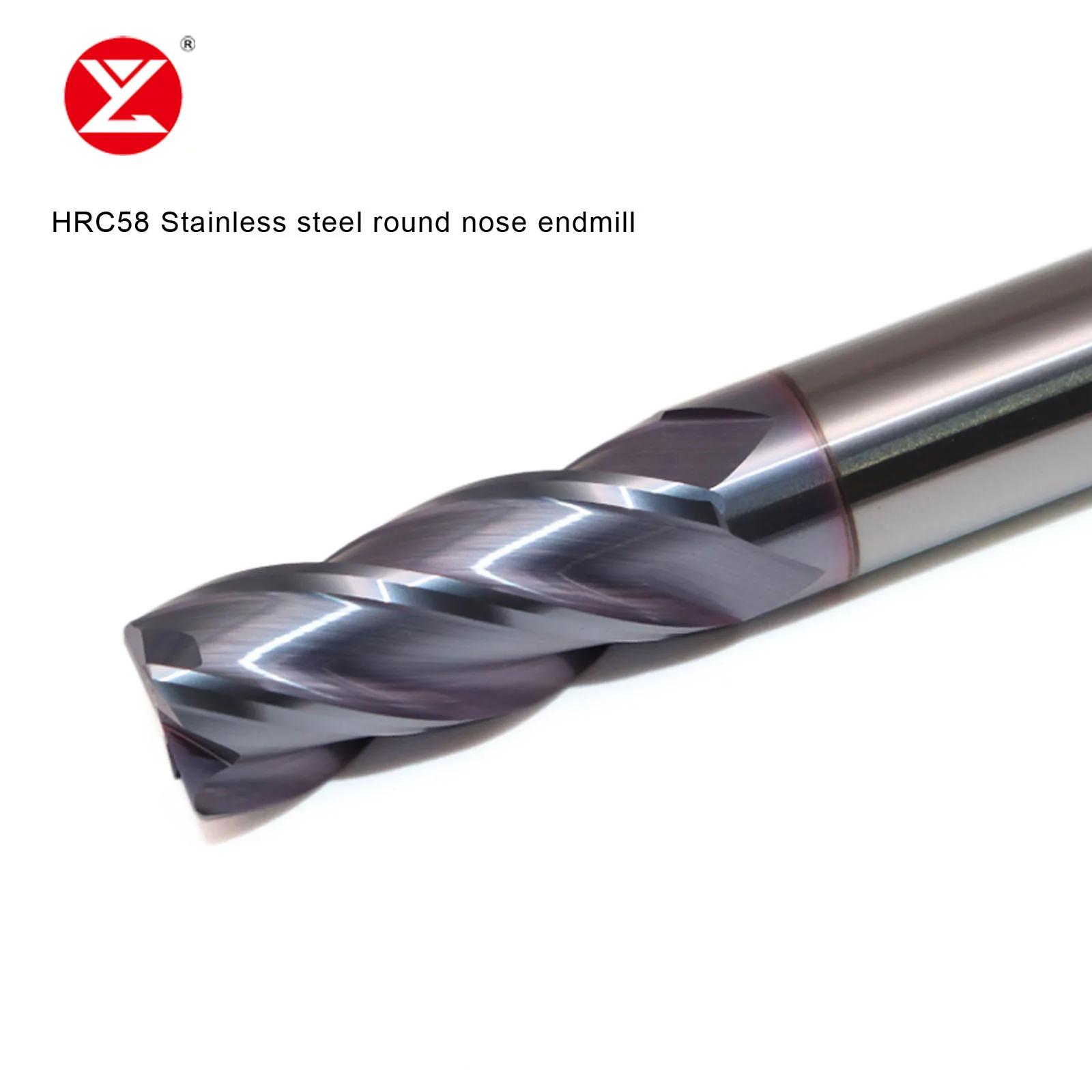 HRC58-4Flutes-Bull-Nose-Endmill-Solid-Carbide-Milling-cutter-With-Radio ...