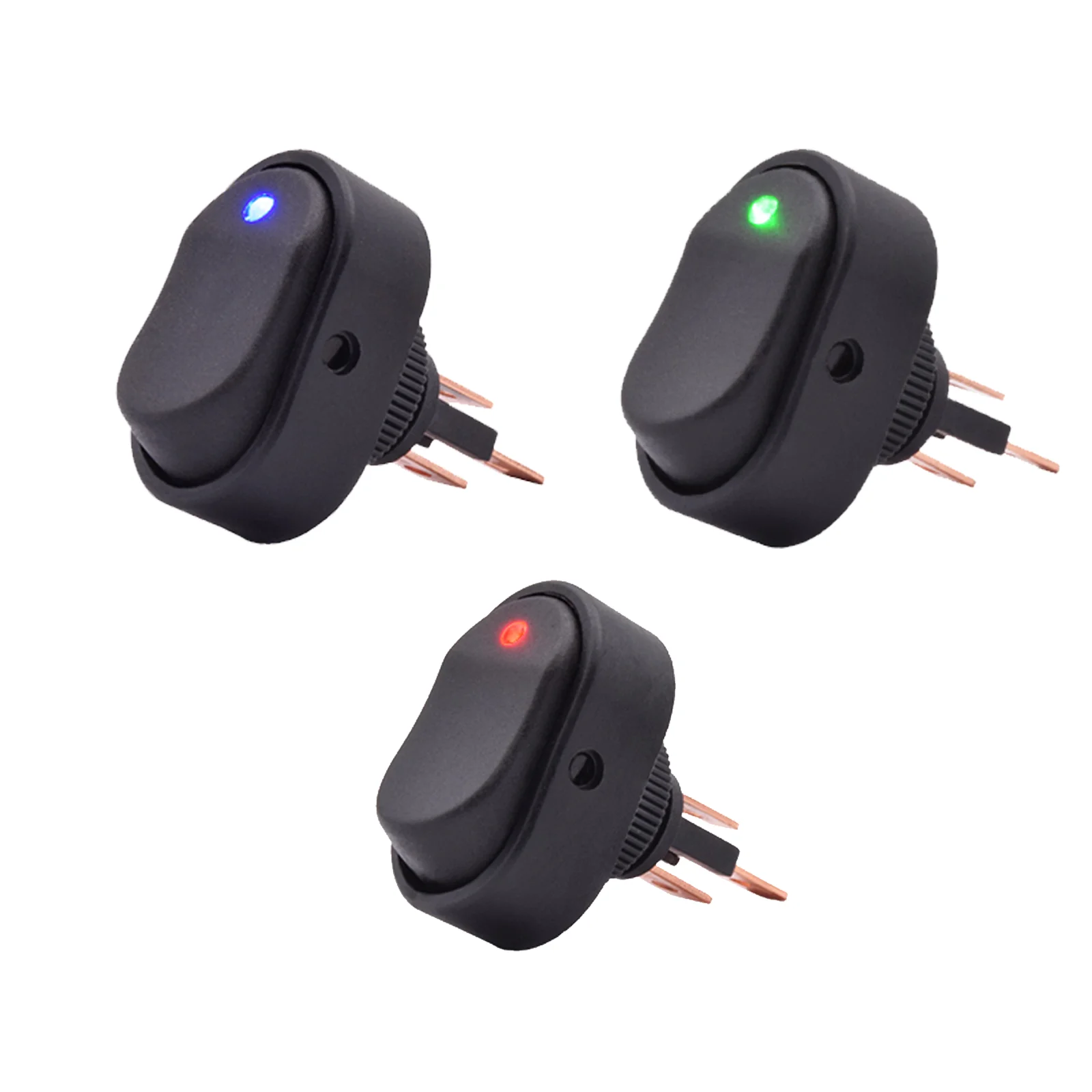 3Pcs-Lot-12V-30A-3Pin-SPST-ON-OFF-Rocker-Toggle-Switch-With-Led-Light ...