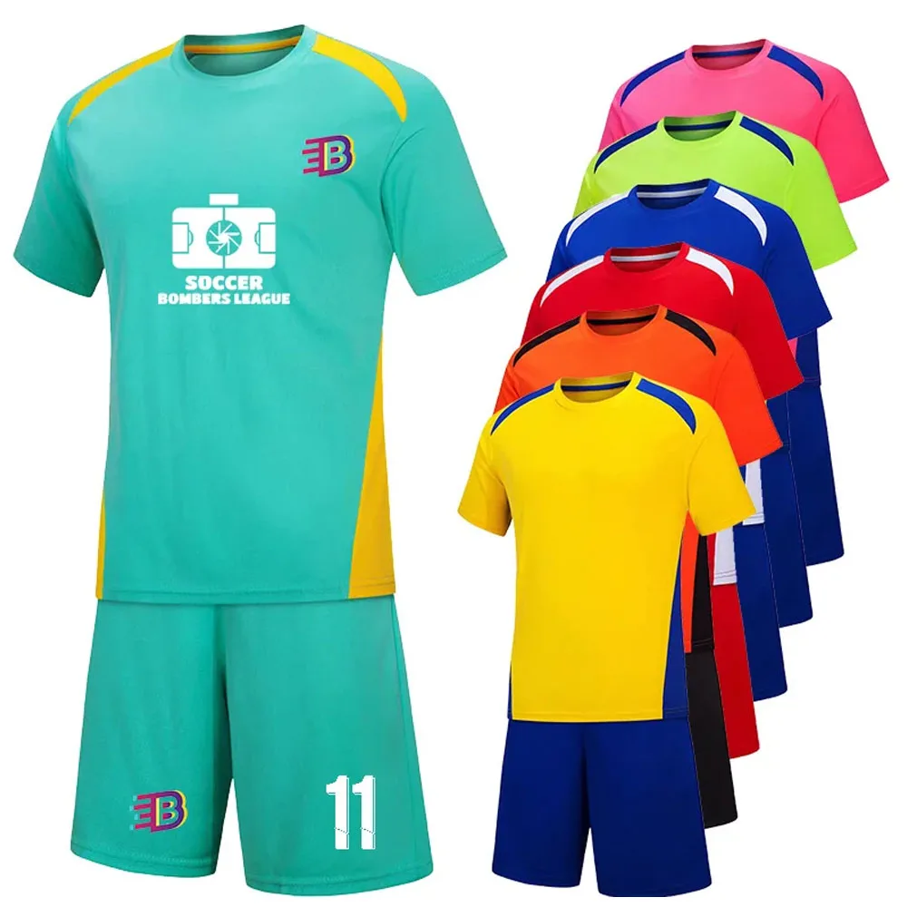 2-Piece-Short-Sleeve-Football-Uniform-Outfit-for-Men-Kids-Custom ...