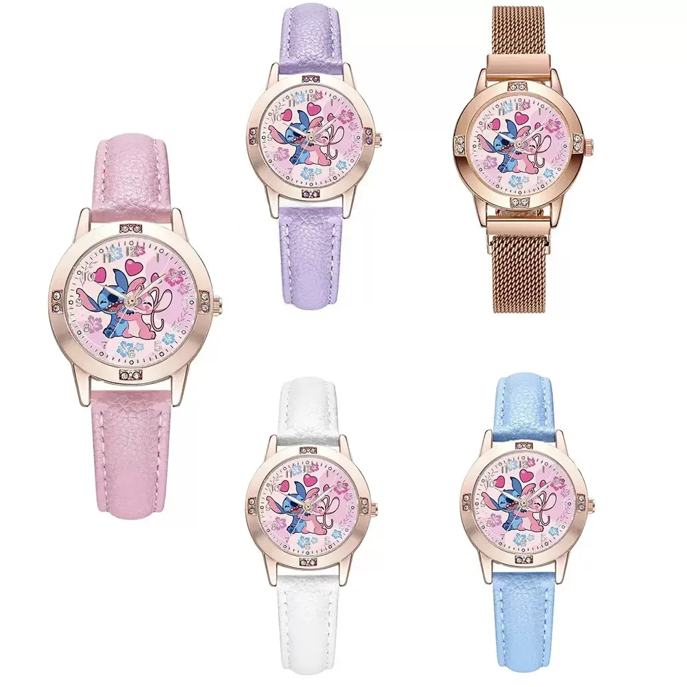 Reloj de punto de Anime de Disney, relojes Kawaii Lilo & Stitch para ...