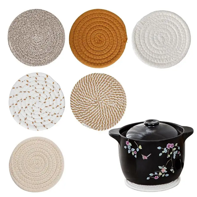 Hot-Pads-For-Countertops-6PCS-Decorative-Round-Placemats-Set-Heat ...