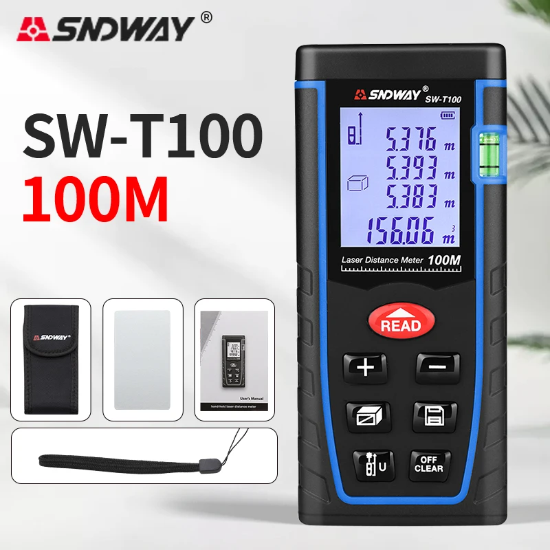SNDWAY-Laser-Rangefinder-Distance-Meter-Range-100m-Laser-Ruler-Device ...