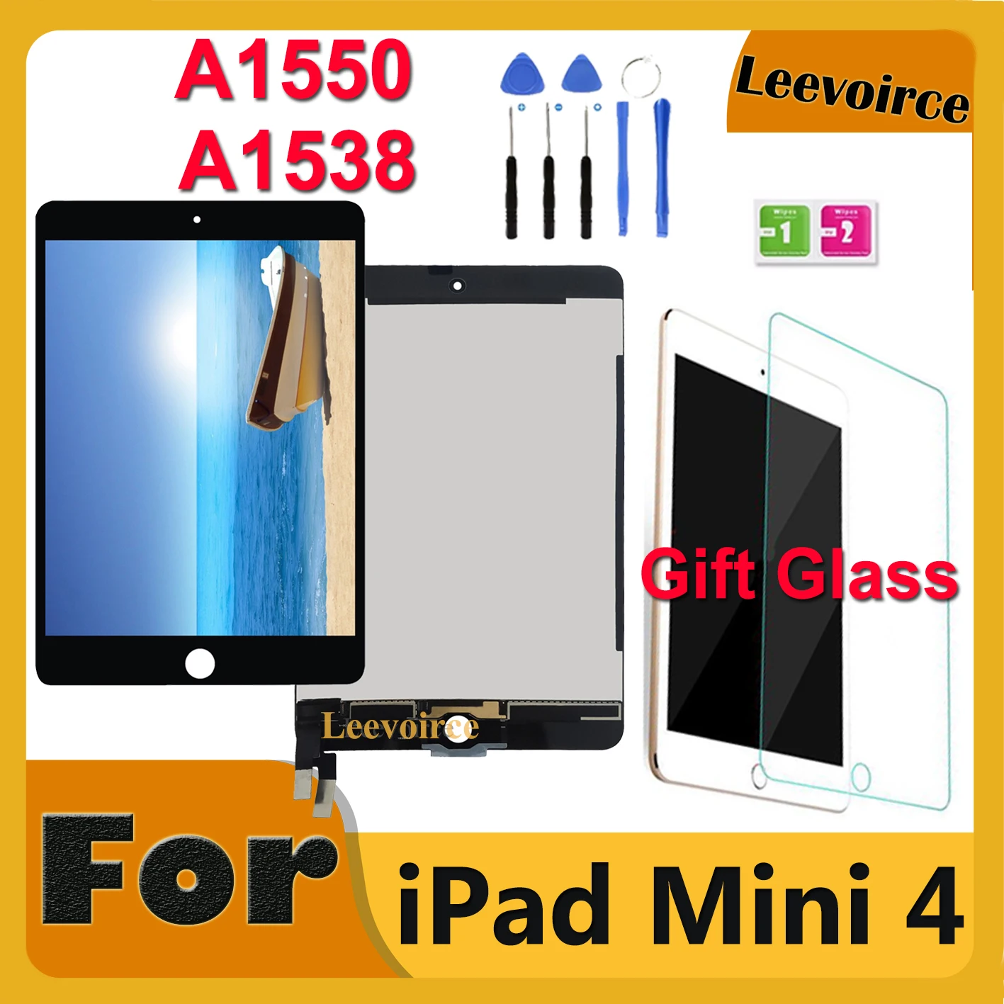 Original-Quality-LCD-With-Free-Glass-For-APPLE-iPad-mini-4-A1538-A1550 ...