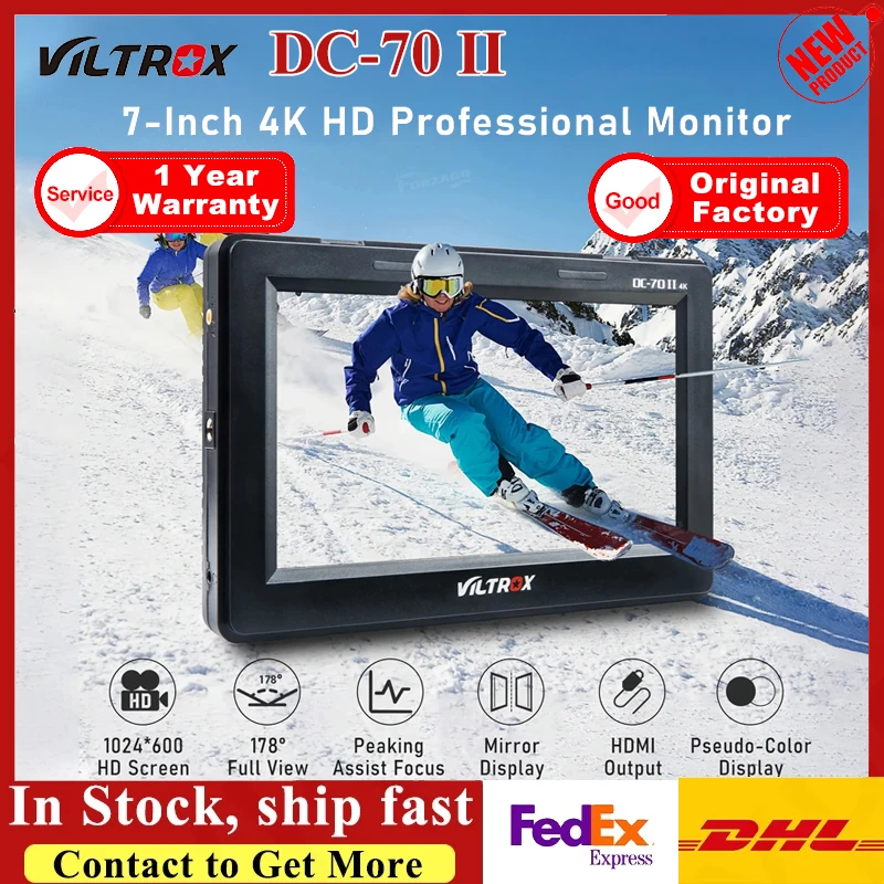 Viltrox DC-70 II 7 inch 4K Monitor on Camera DSLR Field Monitor HD ...