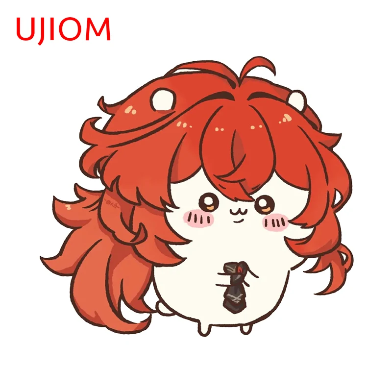 UJIOM-13cm-11-6cm-Cute-Diluc-Genshin-Impact-Wall-Sticker-Interesting ...