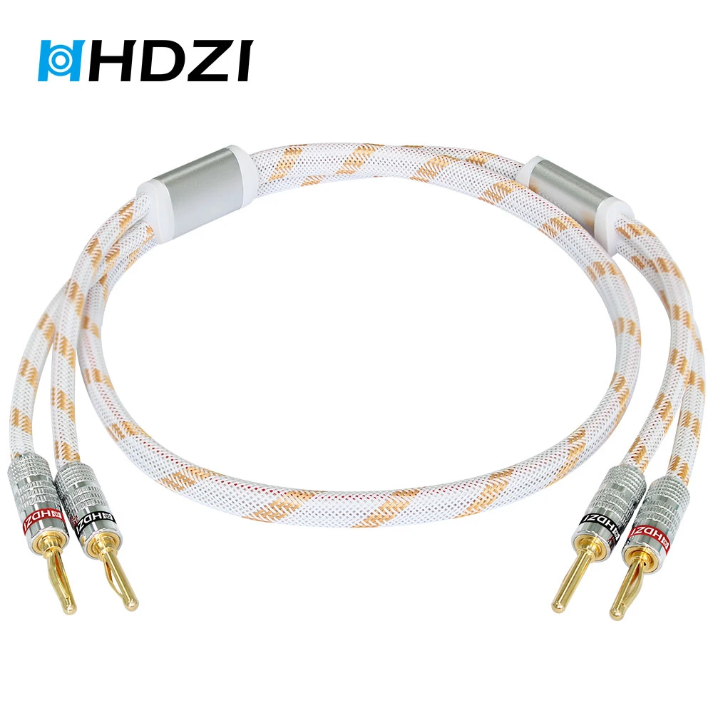 HHDZI 12 AWG Speaker Cable Wire with Banana Plugs 99.9% OFC Copper HIFI ...
