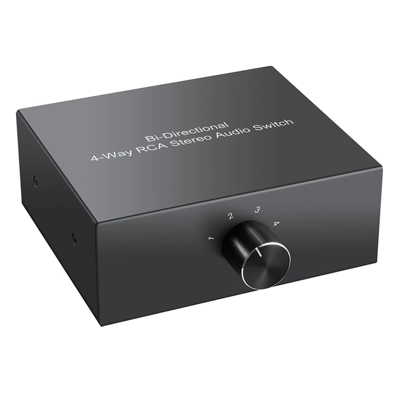 4 Way Bi-Directional RCA Stereo Audio Switch 1 In 4 Out Or 4 In 1 Out L ...