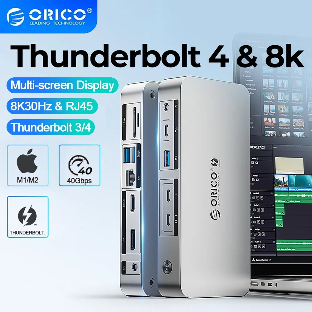 ORICO-Thunderbolt-4-Docking-Station-USB-C-Splitter-8K-30Hz-USB-3-2-Gen2 ...