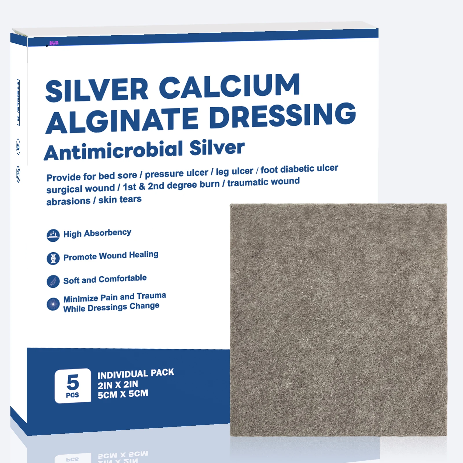 Ceeport-2-x2-5pcs-Ag-Silver-Calcium-Alginate-Wound-Dressing-Pads-Soft ...
