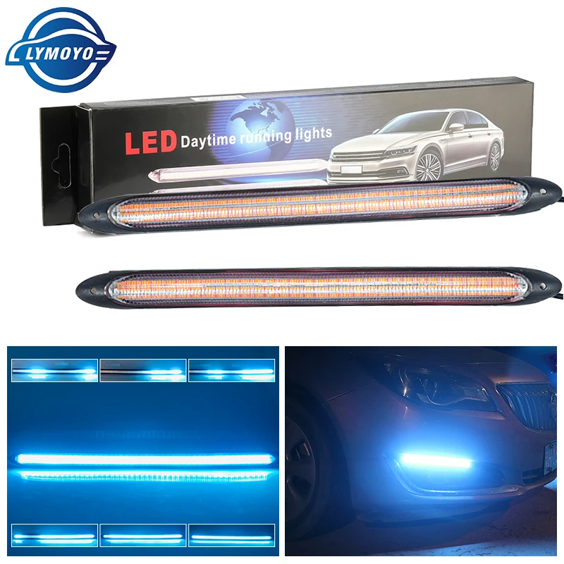 2pcs-12-24V-drl-Car-turn-signal-LED-strip-Daytime-running-lights ...