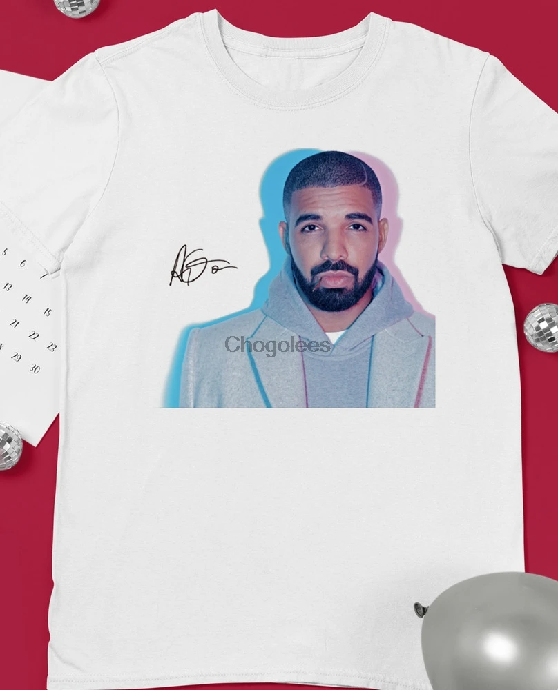 Drake-Rapper-Assinado-Homens-T-shirt-Branco-Manga-Curta-Todos-os ...