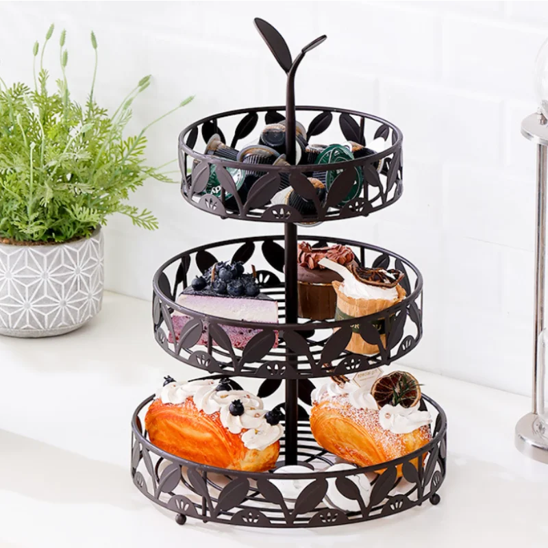 European-Multi-Layer-Wrought-Iron-Fruit-Plate-Candy-Plate-Afternoon-Tea ...