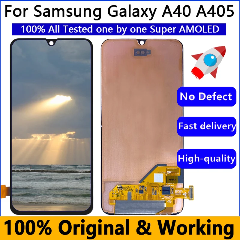 Original 5.9" Burn Lcd For Samsung Galaxy A40 A405 A405f Lcd Screen Replacement Digitizer ...