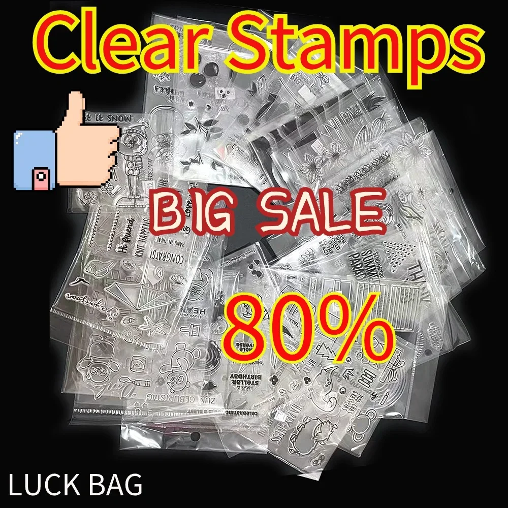 10-50Pcs-Clear-Stamps-Clearance-Random-Transparent-Stamps-Scrapbooking ...