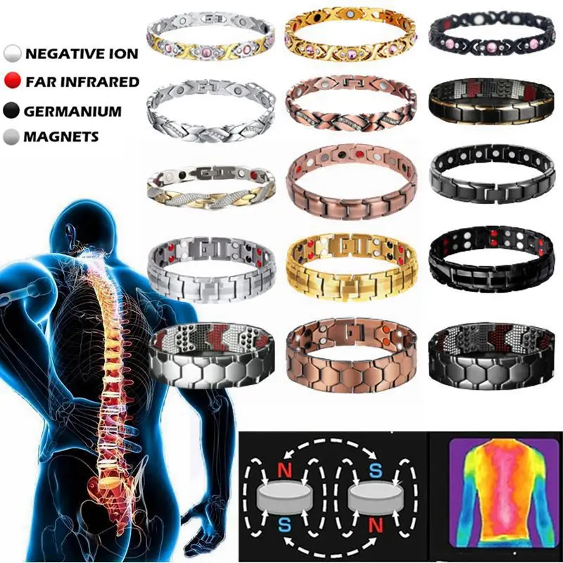 Healthy-Bio-Magnetic-Bracelets-for-Women-Men-Therapy-Bracelet-Pain ...