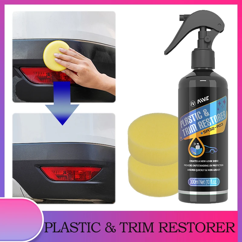 자동차 플라스틱 복원 고무 트림 백 투 블랙 플라스틱 오래 지속 리노베이션 왁스 광택 소수성 코팅 자동 케어 액세서리 프라스틱 복원제 플라스틱수리 자동차 플라스틱 복원제