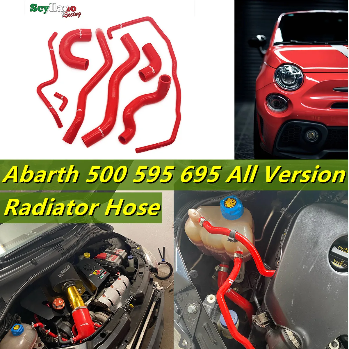 Silicone Water Radiator Cooling Hose Tube Kit Fit Fiat Abarth 500 595 ...