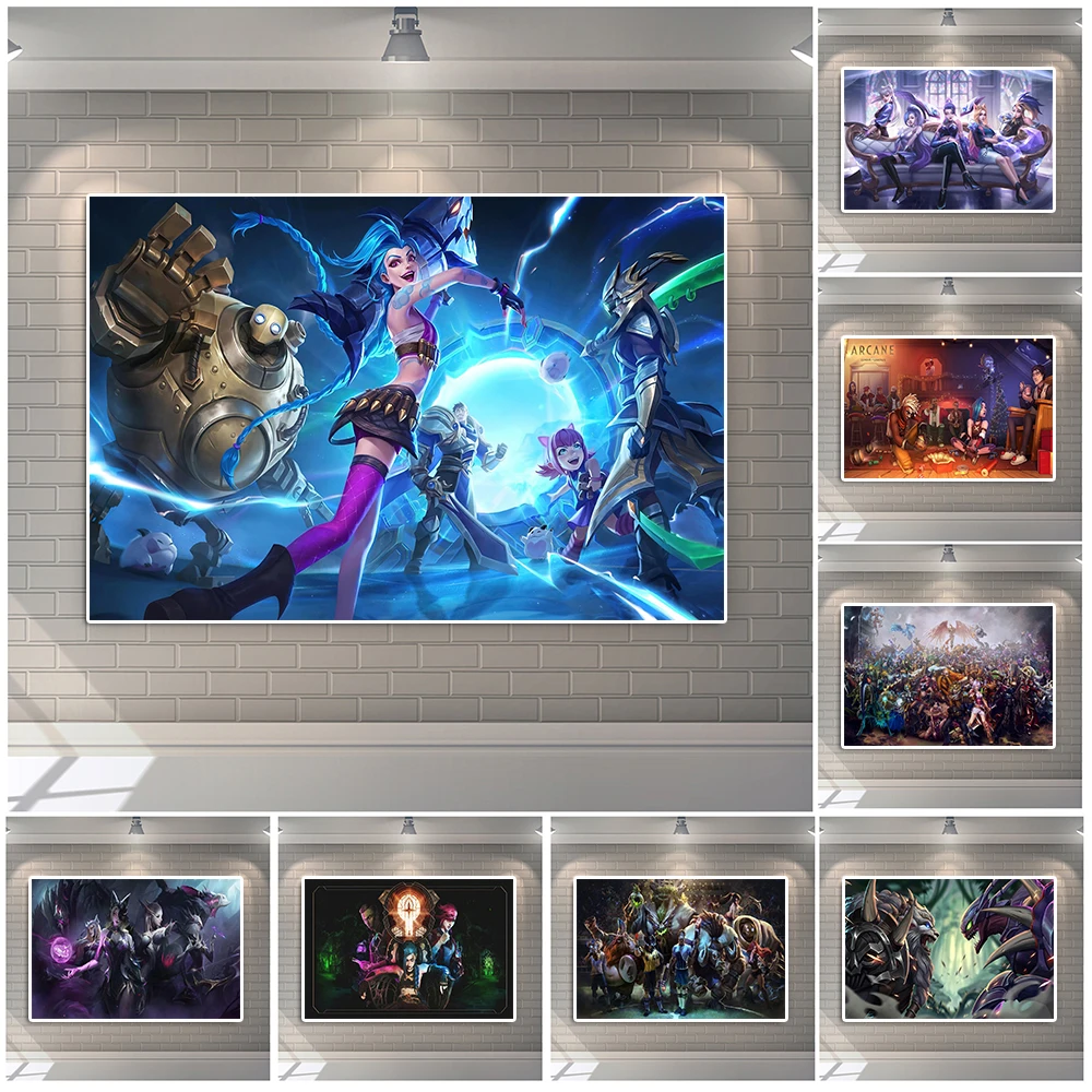 League Of Legends All Heroes Canvas Painting Modern Pop Game Graffiti ...