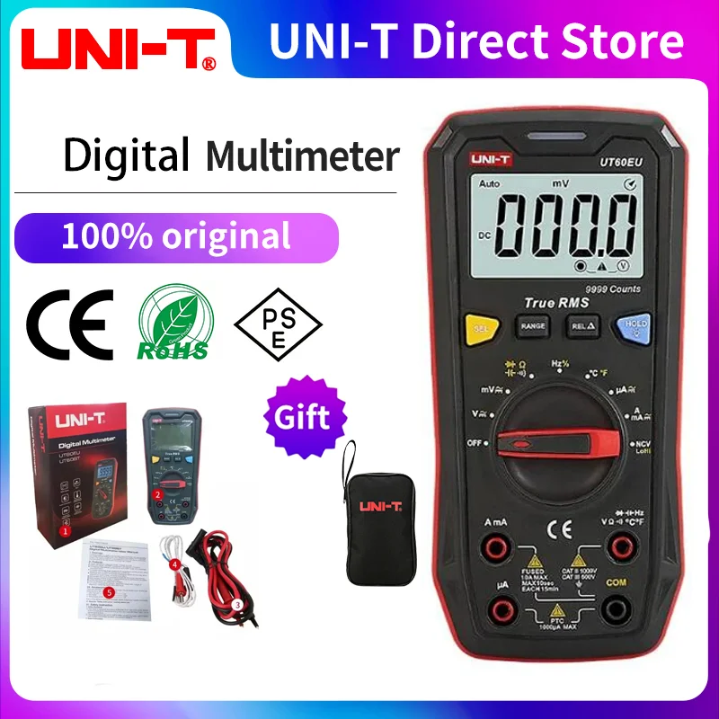 UNI-T-Mini-Digital-Multimeter-UT60EU-1000V-AC-DC-Voltage-Current-Meter ...