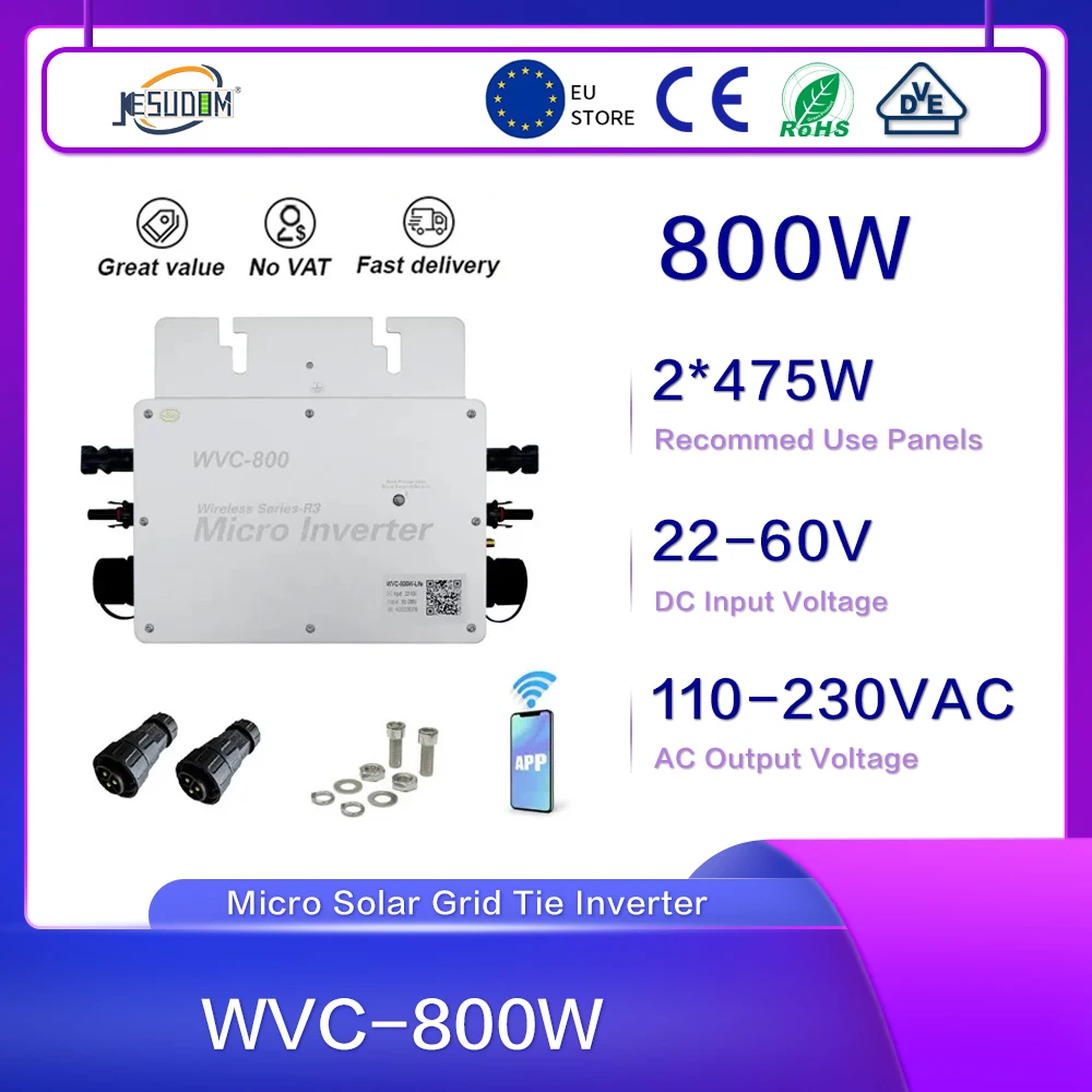 WVC-800W Mikro-Inverter r3 Wireless-Serie DC22-60V zu ac110v/230v 50 ...