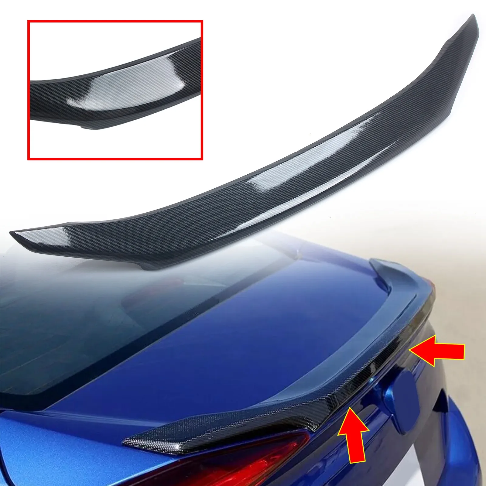 Car Rear Spoiler Tail Wing For Extension Body Kit Rear Trunk Lip Trim ...