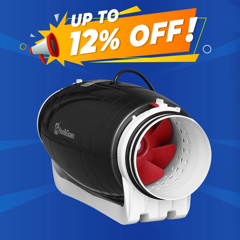 6'' Ultra Silent Duct Fan 110v 220v Powerful Mixed-flow Exhaust ...
