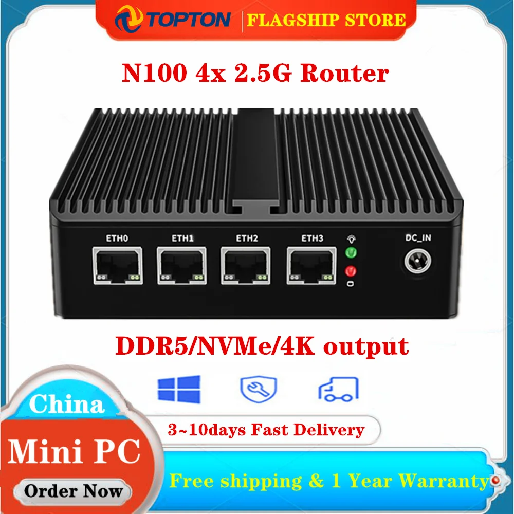 12th-Gen-Industrial-Fanless-Mini-PC-N100-N6000-Soft-Router-4x-2-5G-i226 ...