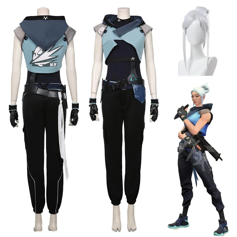 Valorant Jett Cosplay Women Costume Wig Female Marksman Roleplay ...