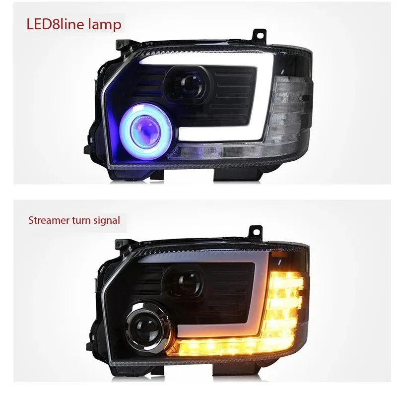 Car Headlights Headlamp Modified LED DRL Angel Eye Projector Lens Beam ...