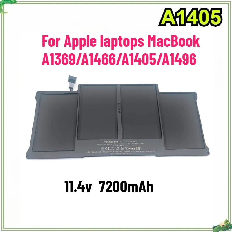 New A1405 7200mAh New Laptop Battery for APPLE MACBOOK AIR 13.3 A1466 ...