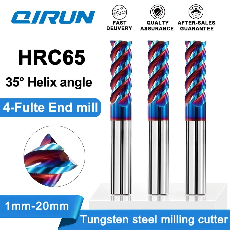 QIRUN-HRC65-4-Flute-Carbide-tungsten-steel-milling-cutter-hard-alloy ...