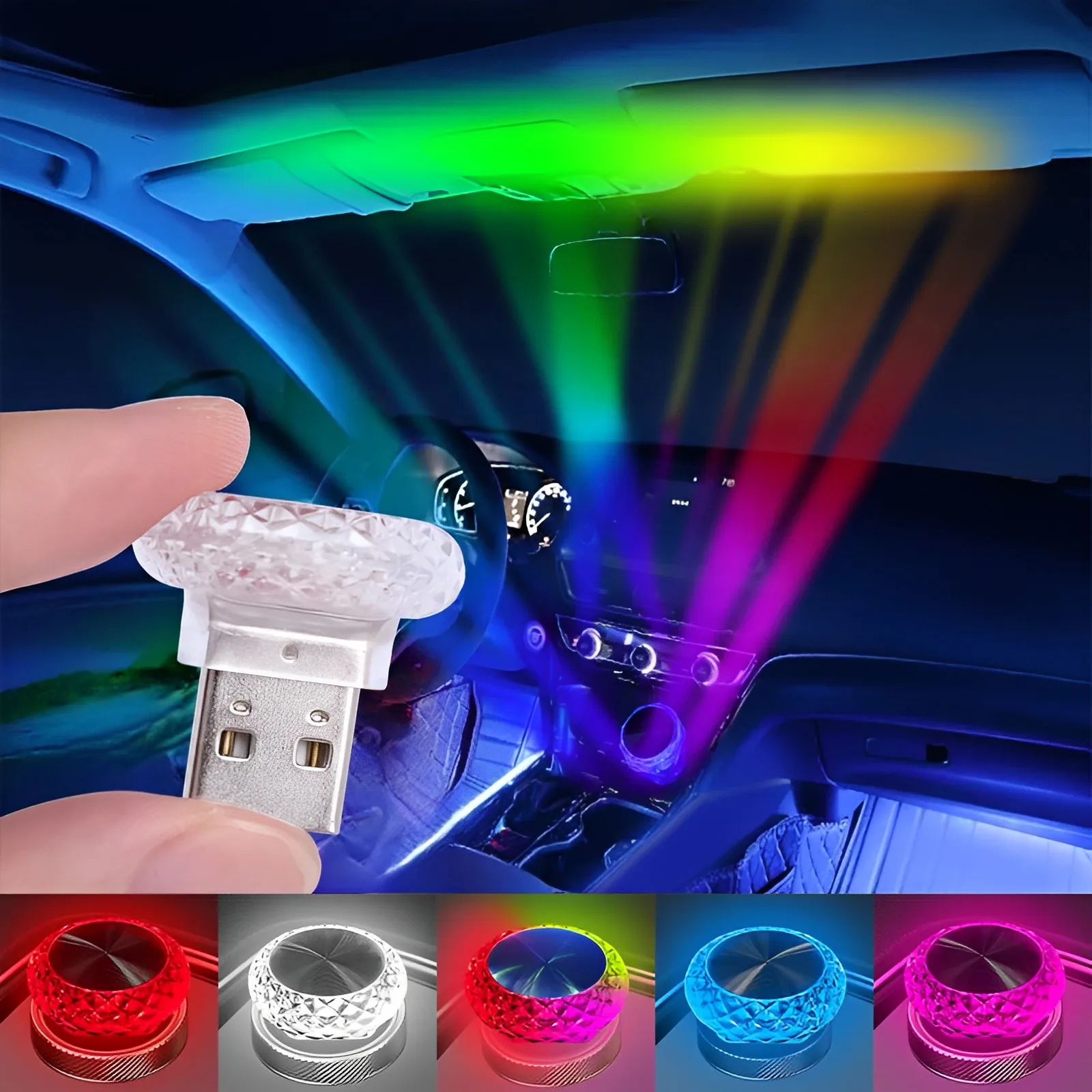 Mini USB LED Car Light Auto Interior Atmosphere Light Emergency ...