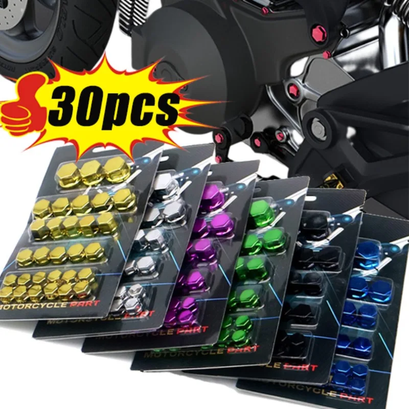 30pcs-Motorcycle-Screw-Decoration-Cover-Plating-Cap-for-Car-Motor ...