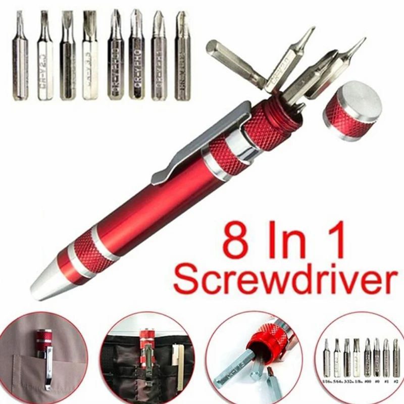 Multifunction 8 In 1 Pocket Precision Mini Screwdriver Pen Repair Hand Tools Kit - Screwdriver ...