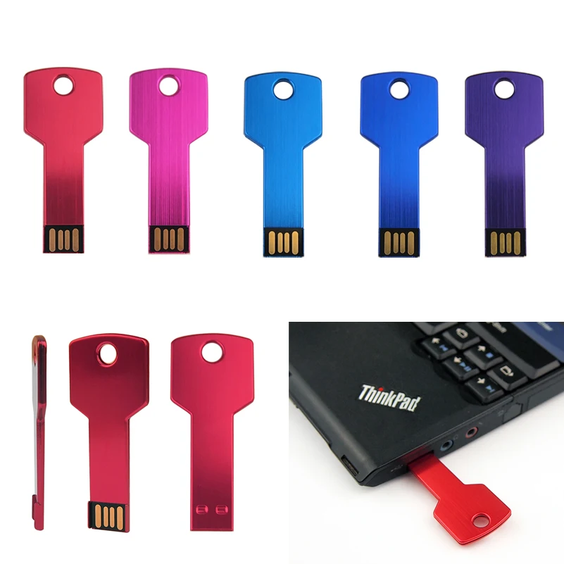 USB-Key-shape-Pendrive-Metal-Memory-Stick-4GB-8GB16GB-32GB-64GB128GB ...