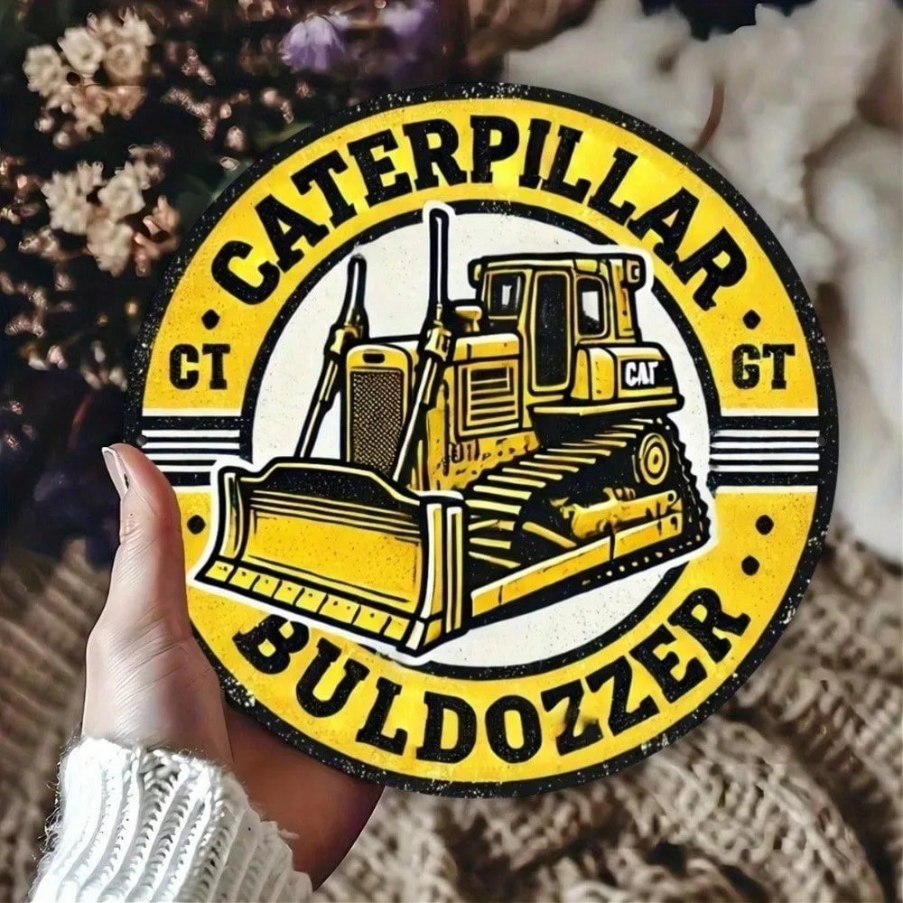 Caterpillar Vintage Bulldozer Tin Sign 8x8 Inch, Metal Wall Decor for ...