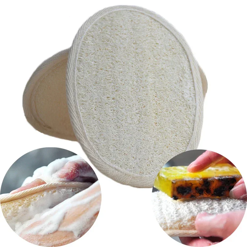 Oval Natural Loofah Bath Body Shower Sponge Scrubber Pad Loofah Luffa ...