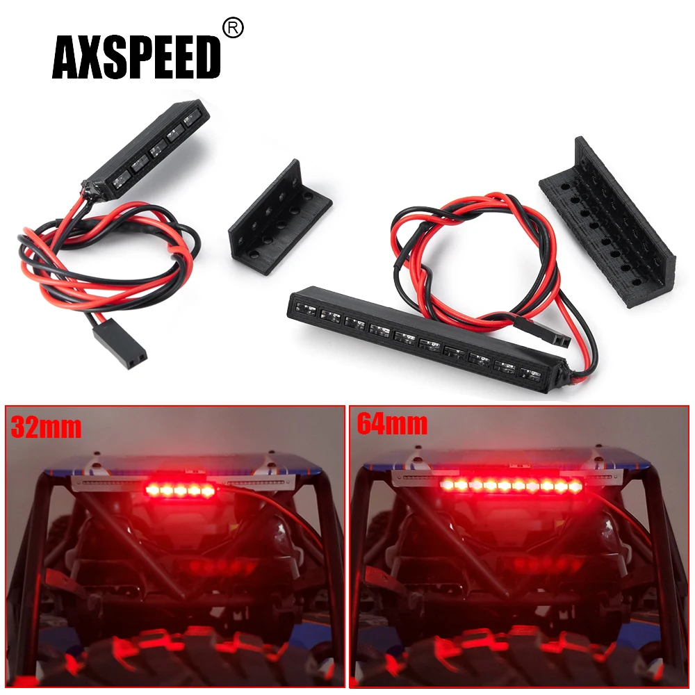 AXSPEED 32/65mm Red LED Light Lamp Bar for Axial SCX10 Wraith RR10 TRX ...