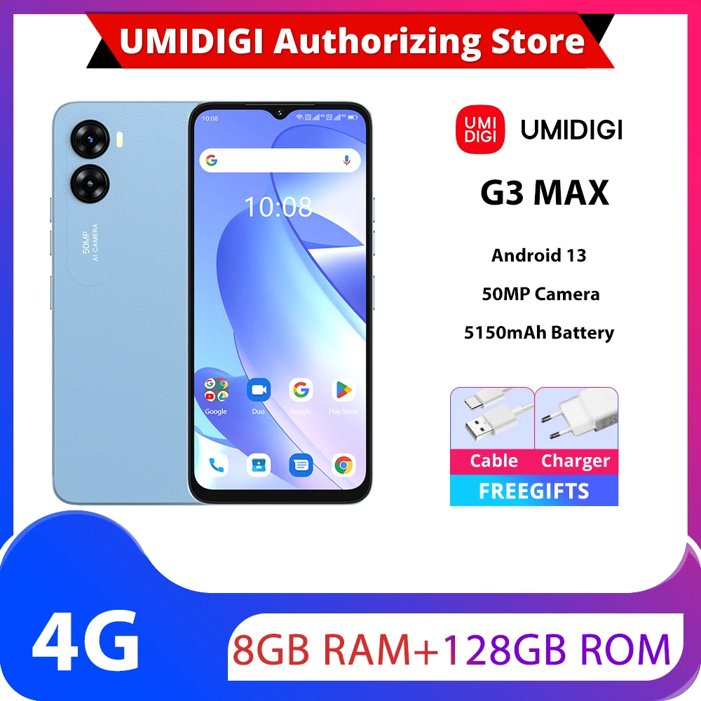 In Stock UMIDIGI G3 MAX Smartphone Android 13 Unisoc T606 8GB+128GB ...