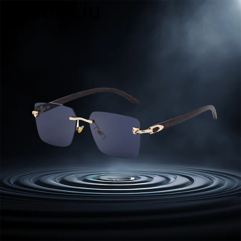 Vintage-Square-Rimless-Sunglasses-Men-2024-Luxury-Brand-Fashion ...