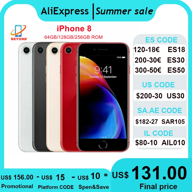 Original Apple iPhone 8 64GB/256GB 4.7' Retina IPS LCD NFC Fingerprint ...