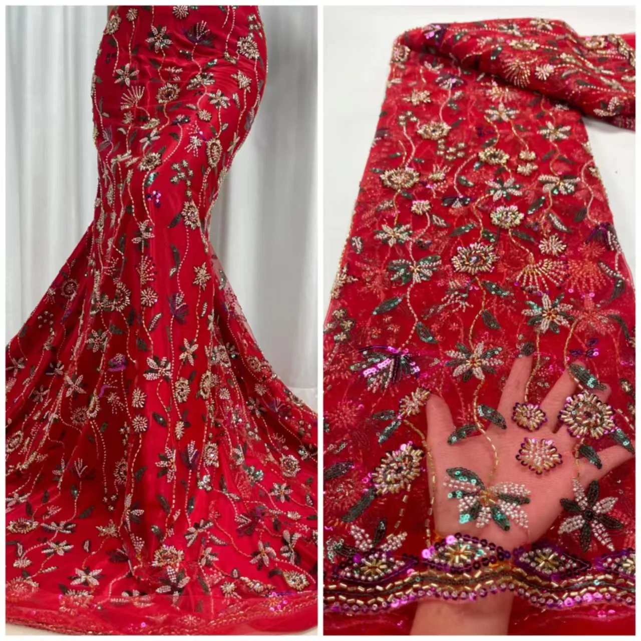 Tela-bordada-con-lentejuelas-de-tubo-de-perlas-tnicas-tela-de-encaje ...