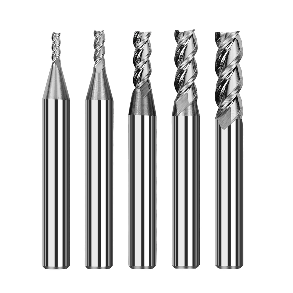 CNC Milling Cutter HRC55 Tungsten Steel Carbide Shank Diameter 3.175mm ...