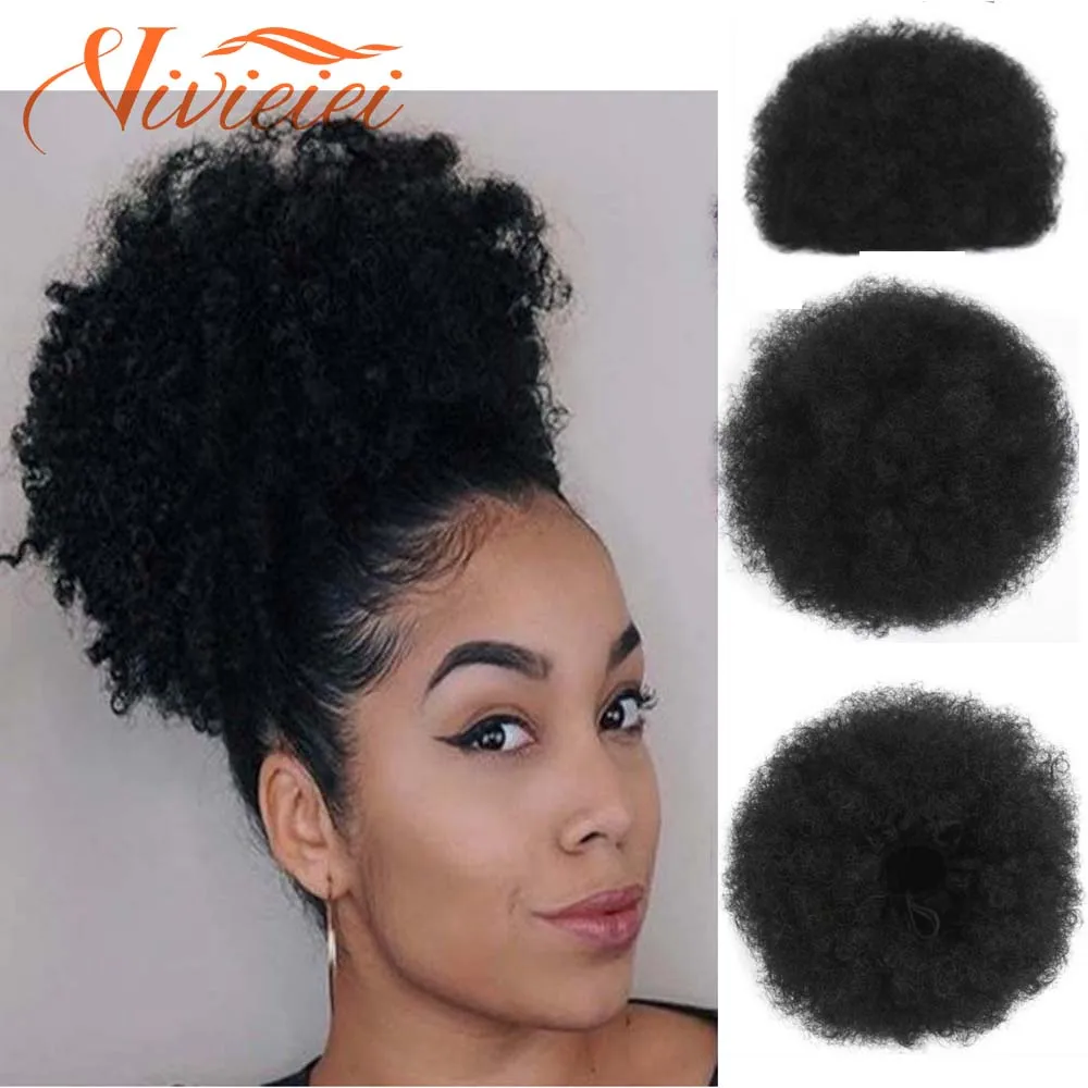 Synthetic-Afro-Puff-Drawstring-Ponytail-Hair-8-Inch-Short-Afro-Kinkys ...