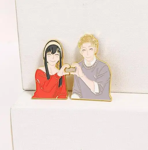 Cartoon Spy×Family Loid Forger And Yor Forger Kawaii Enamel Pin ...