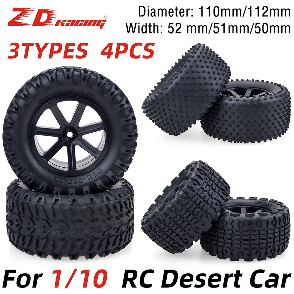 ZD-Racing-RC-Desert-Wheels-and-Tires-1-10-Scale-12mm-Hex-for-Corally ...