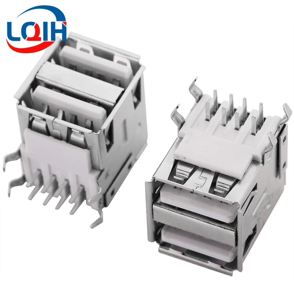 Dupla-camada-USB-f-mea-8P-AF-f-mea-90-graus-horizontal-plug-in-conector ...