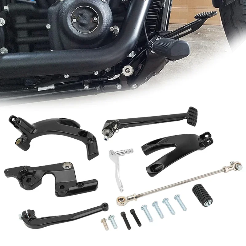 Motorcycle Forward Controls Foot Pegs Levers Black For Harley Softail ...