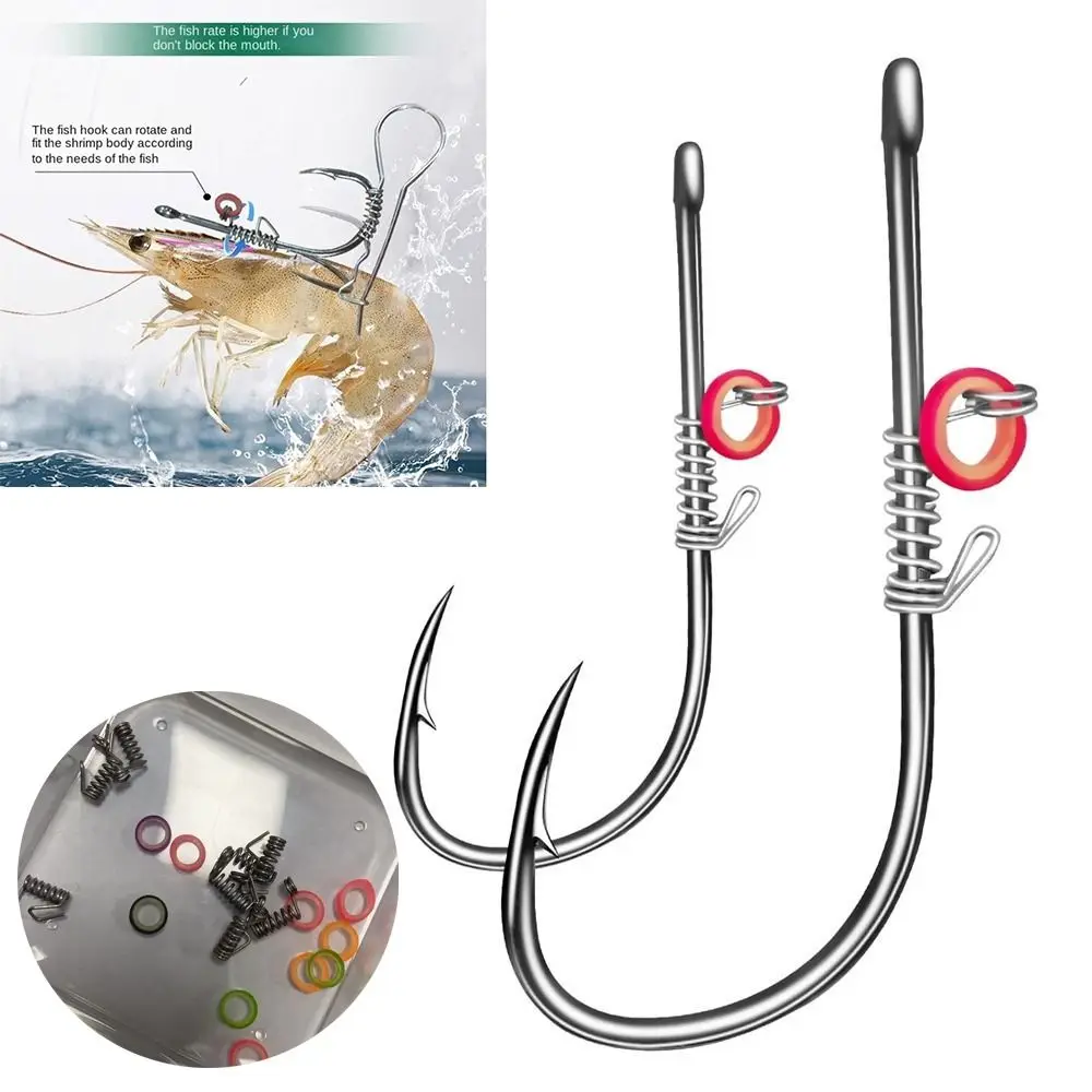 10pcs Live Shrimp Bait Hooks Spring Fishing Hooks-Live Shrimp Fixed ...